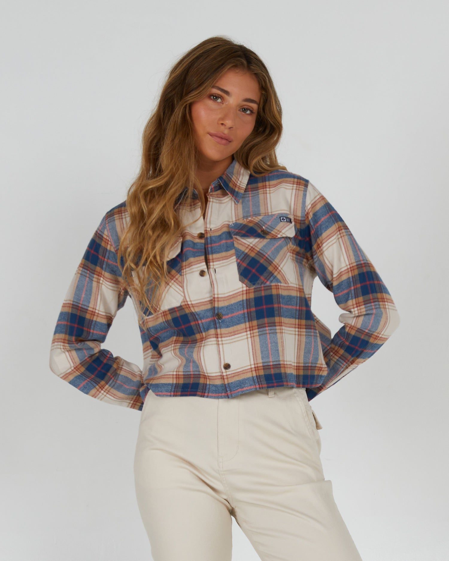 Flannel cropped tops store