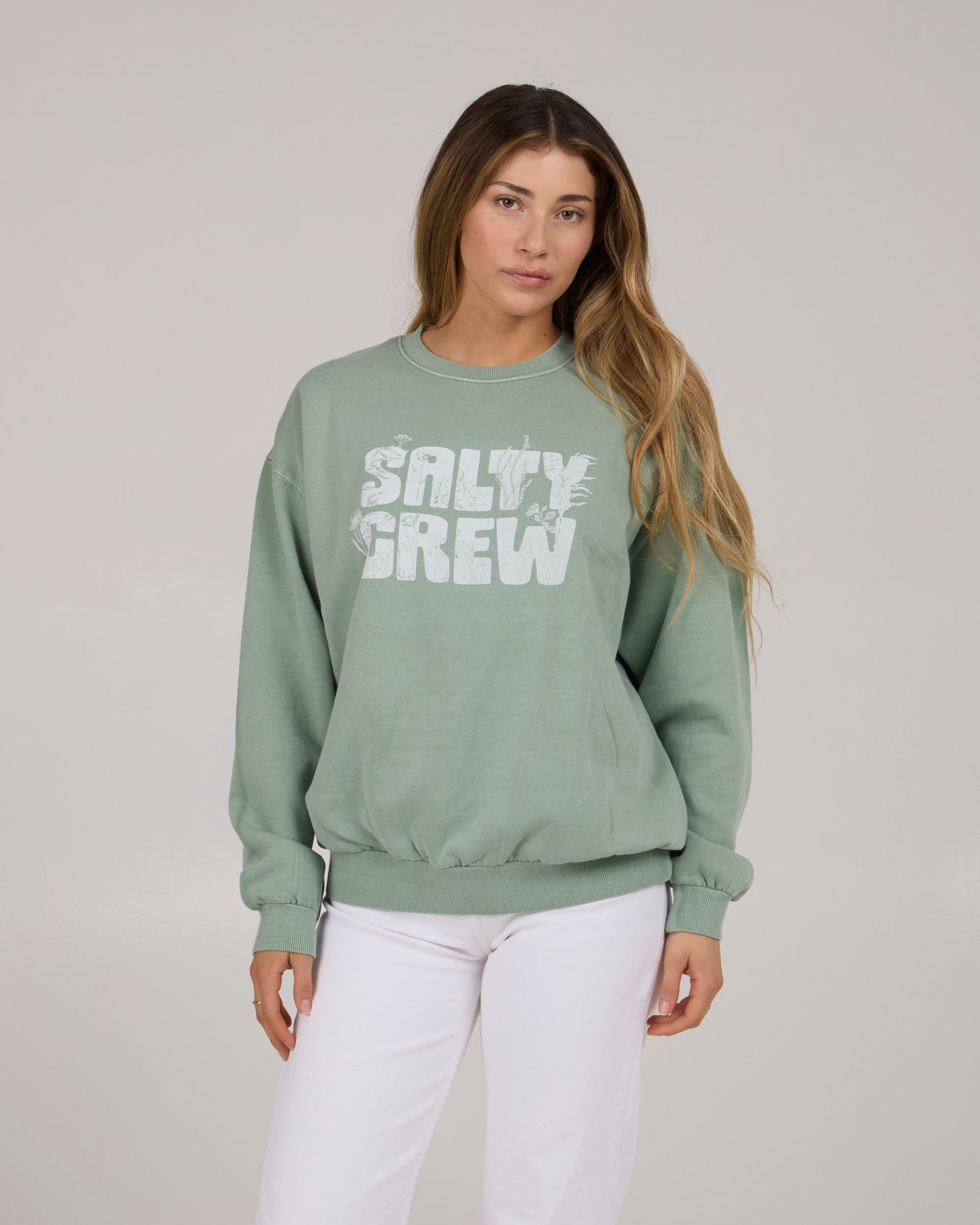 Sea Life Crew Fleece - Sage | Salty Crew