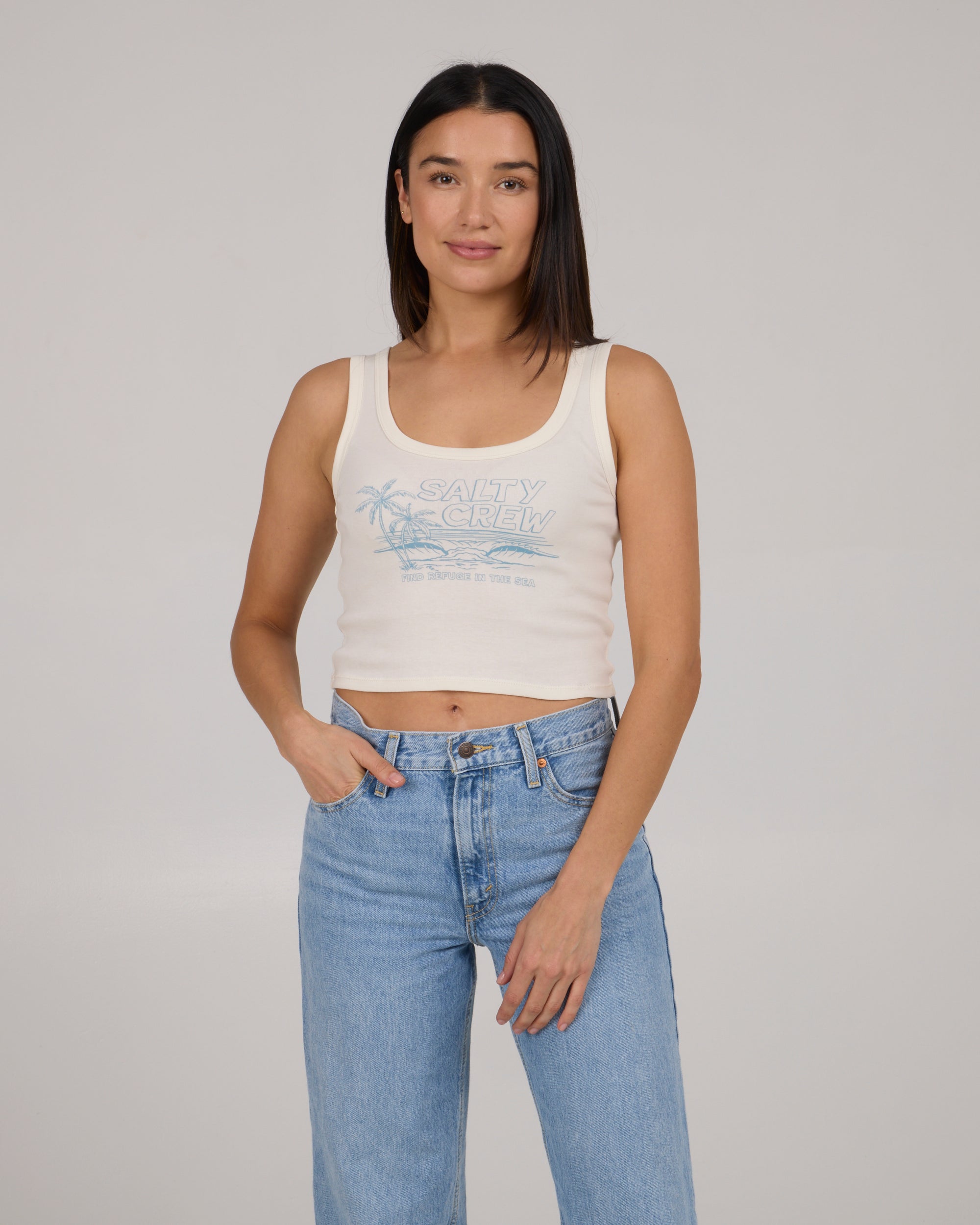 A-Frame Tank - Off White | Salty Crew