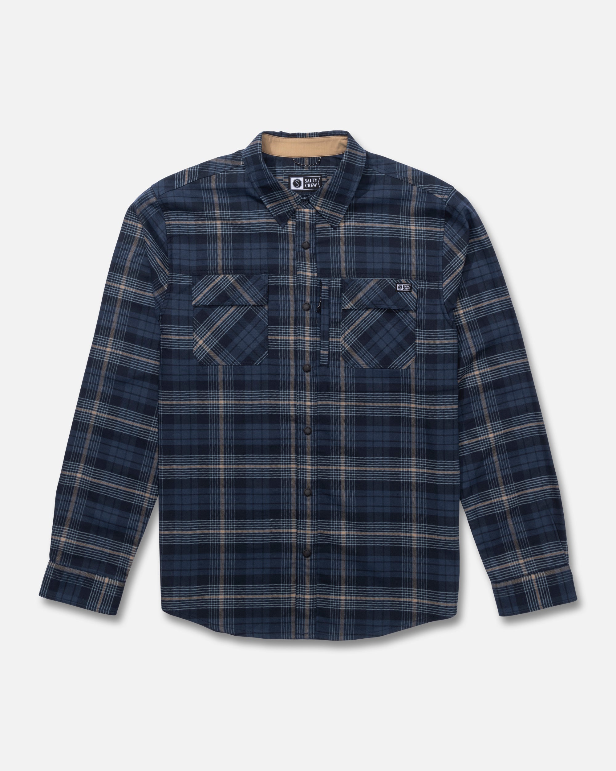 Fathom Tech Flannel - Navy Khaki | Salty Crew